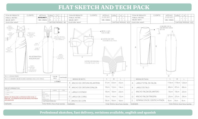 Create flat sketches and tech packs for fashion design by Rocioperezg | Fiverr