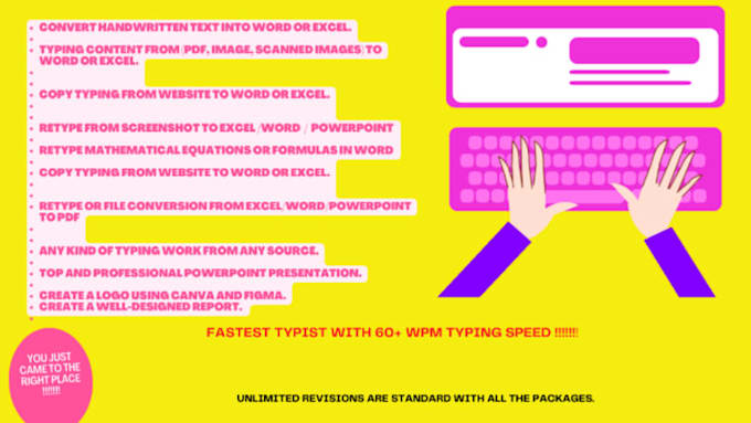 Do manual typing work,create professional powerpoint presentation ...