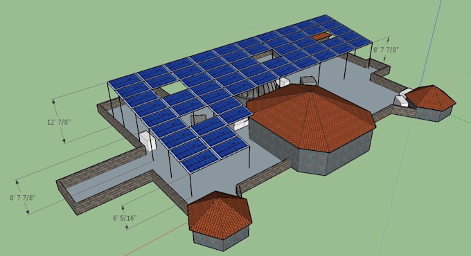 Design solar pv system on sketchup by Zohaibmasood07 | Fiverr