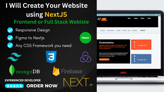 Build Your Webiste Using Nextjs Tailwindcss Full Stack By Prince Codemon Fiverr