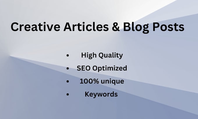 Write your engaging and seo friendly blog posts and articles by ...