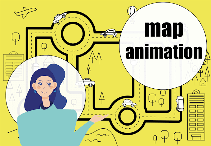 Do animation of a stylized map by Poligon_animate | Fiverr