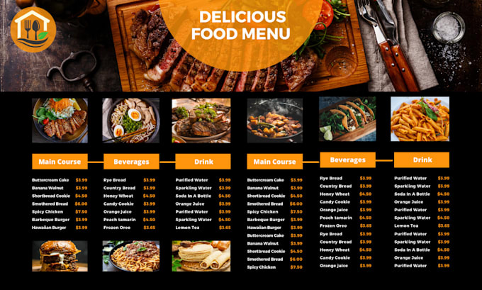 Make food menu and attractive restaurant menu design by Zakauddin566 ...