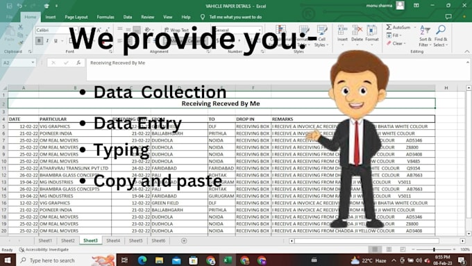 Do any type of excel data entry for you by Monusharma221 | Fiverr
