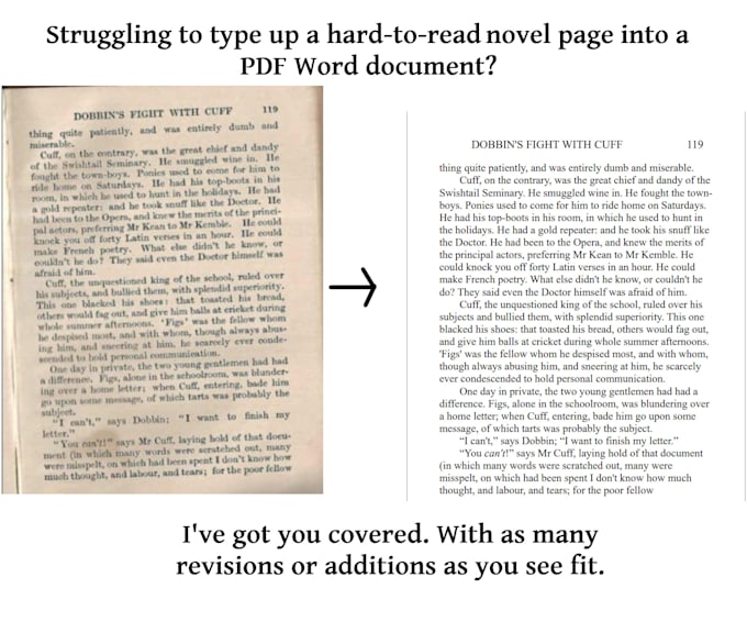 Write difficult to read text into a pdf or a word document by ...