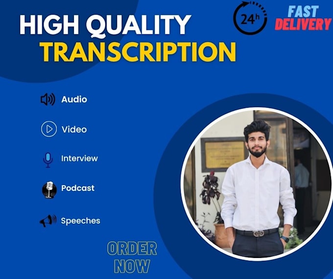 Create transcript of your audios and videos by Hk5ahi | Fiverr