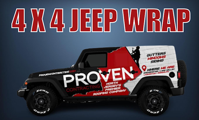 Do jeep wraps, vehicle wrap, custom 4x4 jeep wraps by Gcbstudent30 | Fiverr
