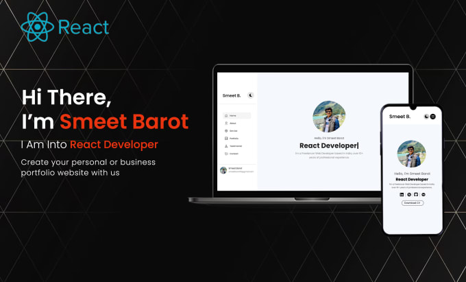 Create your personal or business portfolio website using react js by ...
