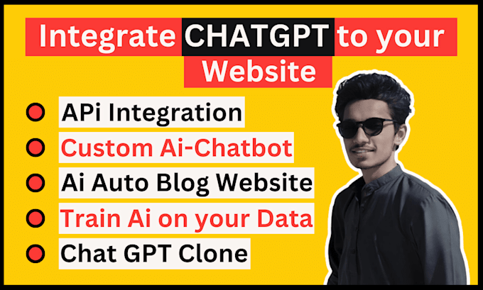 Integrate chat gpt api with wordpress wix shopify or create custom ai chatbot by S_l_adobe | Fiverr