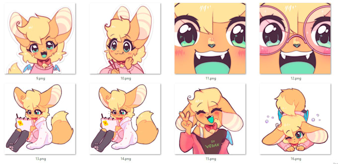 Draw furry sticker pack of fursona for telegram and twitch by Lomtya ...