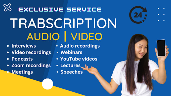 Transcribe audio to text or do video transcription in 24 hrs by Ermac ...