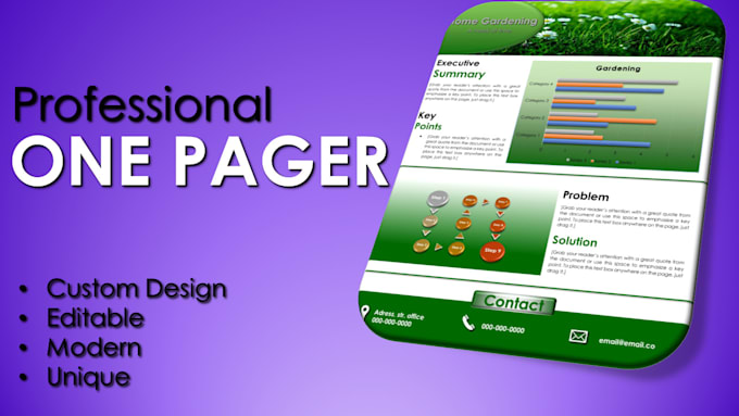 Create a custom one pager design for your business or event by ...
