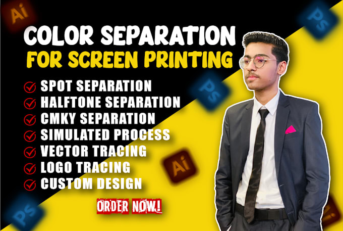 Provide perfect color separation services for screen printing projects ...