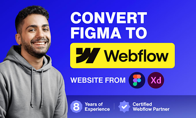 Precisely convert figma to webflow , adobe xd to webflow website in 24 ...