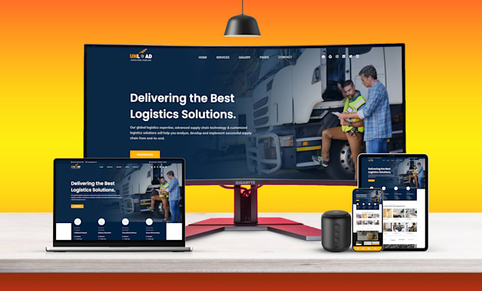 Design logistics website for trucking dispatch freight cargo delivery ...