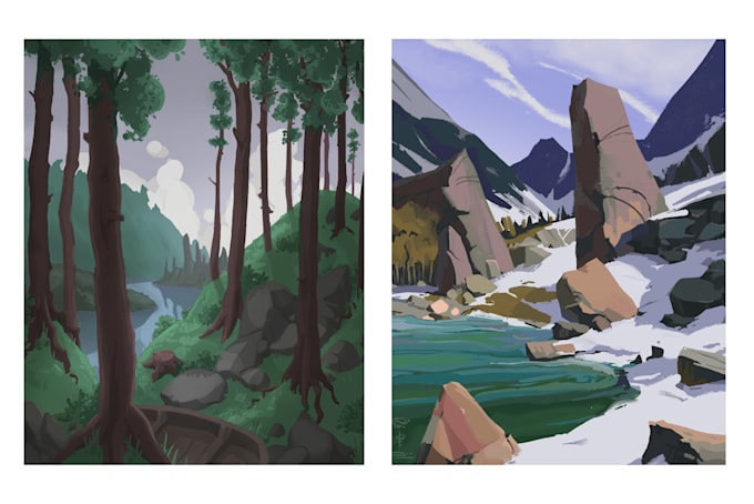 Create a 2d landscape based on your idea by Fyuggeight | Fiverr