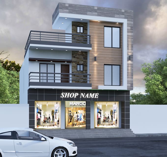 Do exterior design, front elevation and 3d model by Architectrzwn | Fiverr