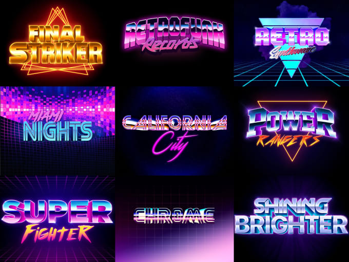 Design 80s futuristic synthwave retro 80s logo with 3d style by Gfx80s | Fiverr