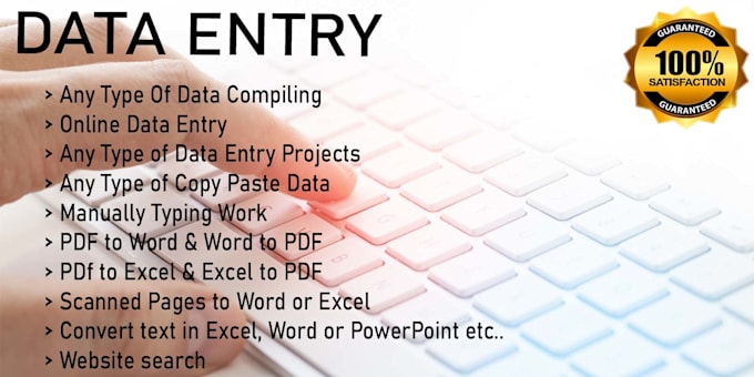 Do data entry, web scraping, excel, typing, copy paste work by Lovebhardwaj502 | Fiverr