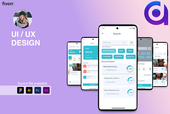Do unique mobile apps design and graphical design by Designer_ani | Fiverr