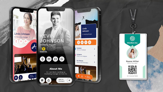 Custom vcard or digital business card design with qrcode by ...