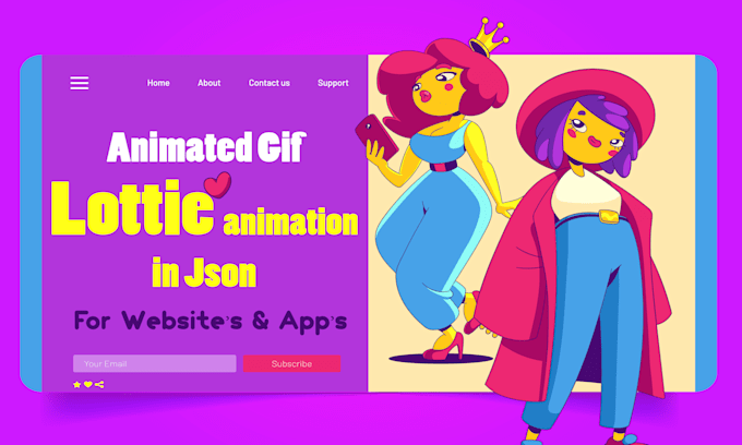 Create lottie animation, gif in json or svg animation for website and ...