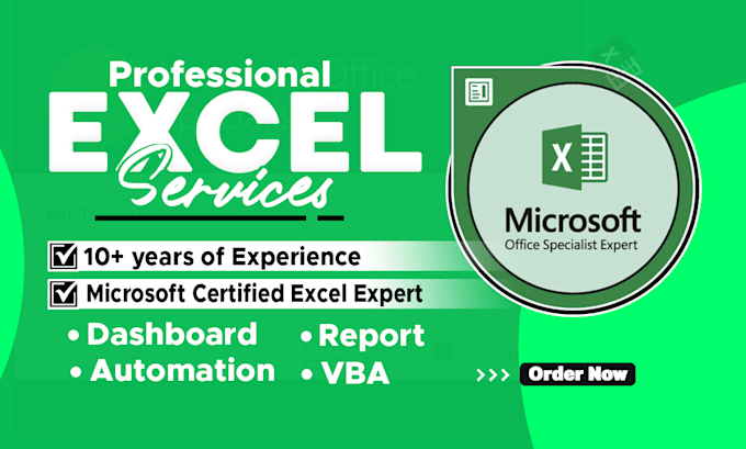 Be your professional microsoft certified excel expert with vba by Taifshumon | Fiverr