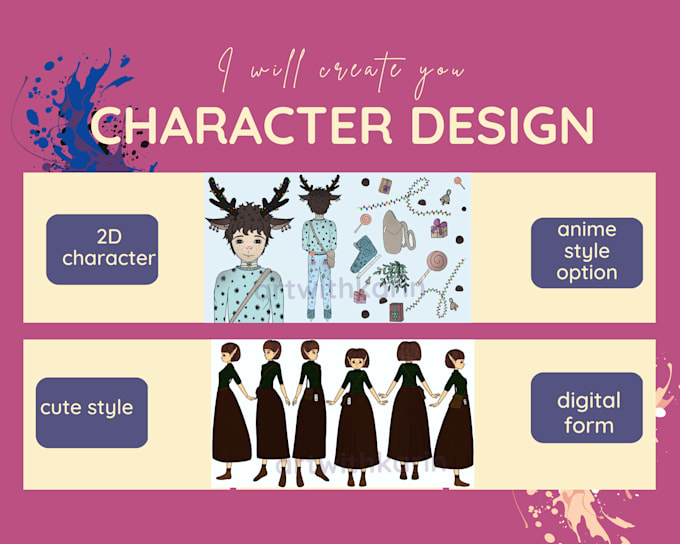 Create a character design by Artwithkarin | Fiverr