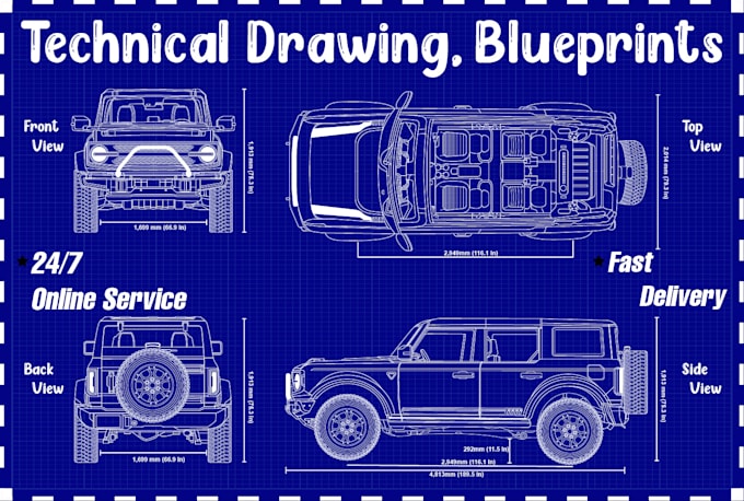 Draw technical line drawing, blueprint,2d drawing, product sketch, line ...