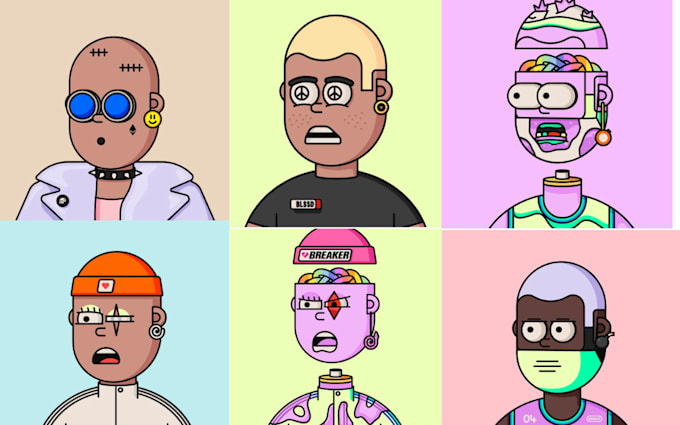 Design unique 2d nft animation loop nft , 2d nft gif art, animated nft ...