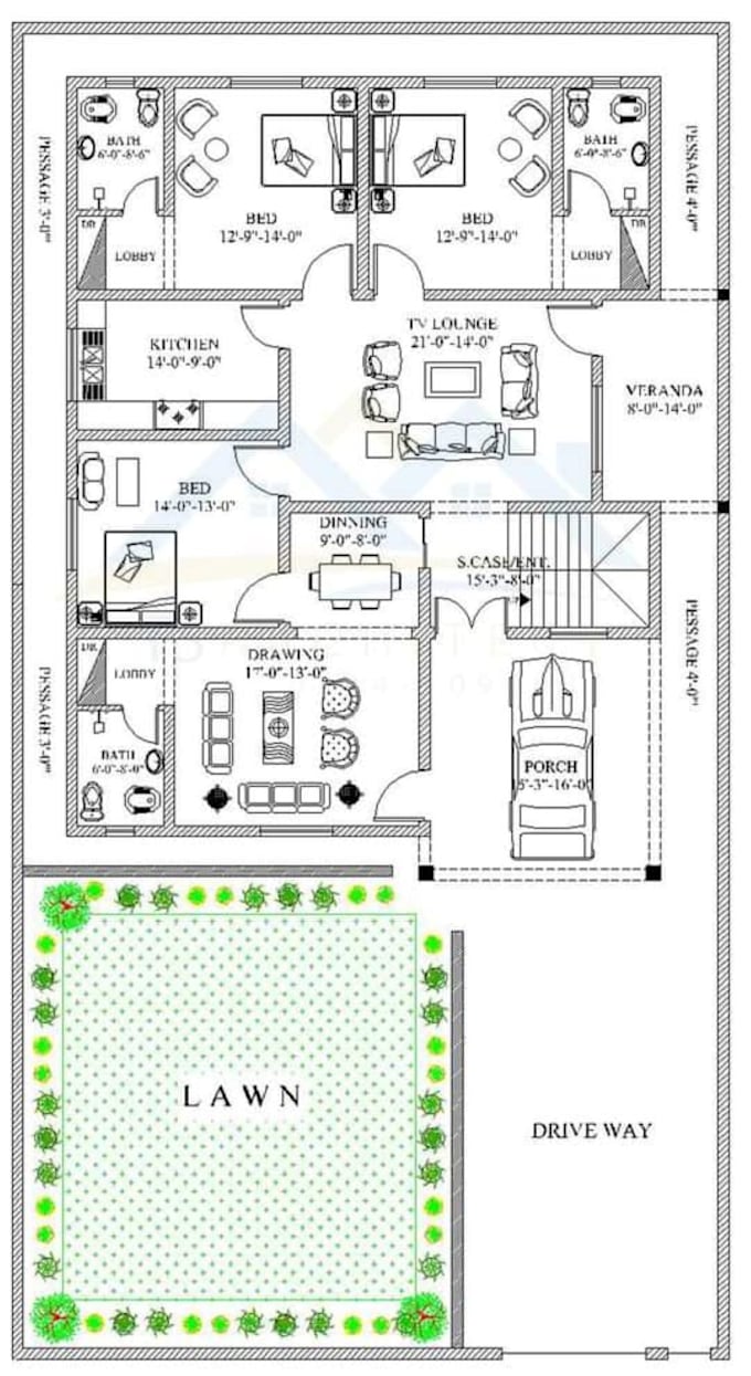 Create autocad floor plan, 2d floor plan by Eng_haroon996 | Fiverr