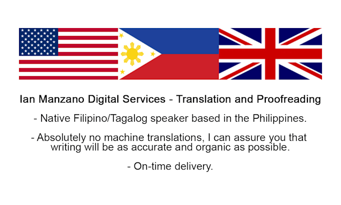 Interpret filipino to english materials and vice versa by Iyanmanzano ...