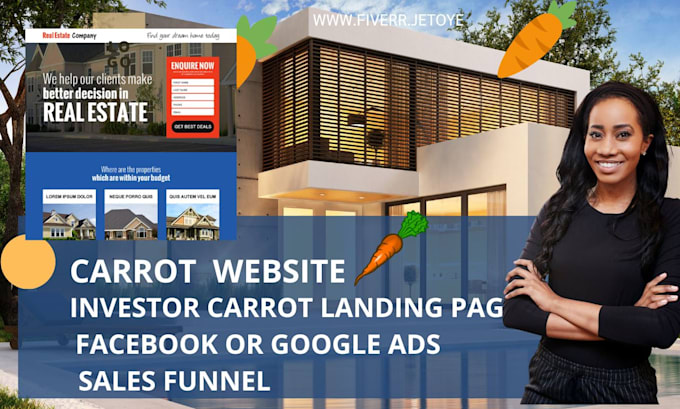 Design an highly responsive investor carrot website, landing page sales funnel by Jetoyeadeola ...