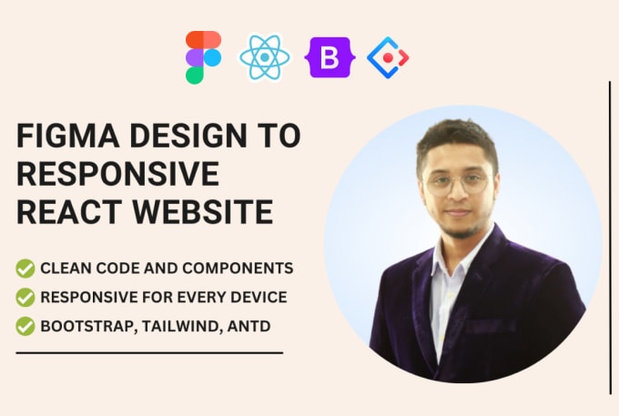 Convert figma design to responsive react website by Devfahad | Fiverr