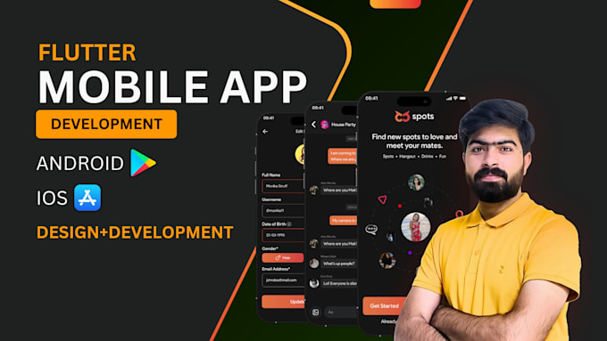 Do mobile app development flutter app development for android app and ios app by Usmanali_500 ...