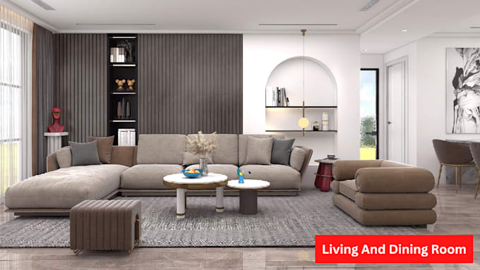 Do design or render realistic home decor 3d interior design in 4k by Ar ...