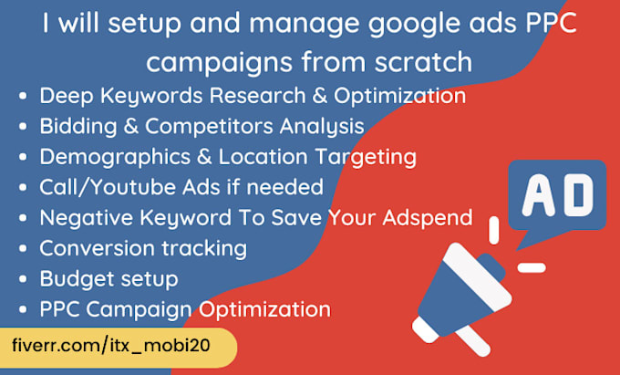 Setup and manage google ads ppc campaigns from scratch by Itx_mobi20 ...