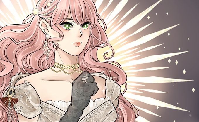 Drawing your oc with webtoon style by Sakuramusimsemi | Fiverr