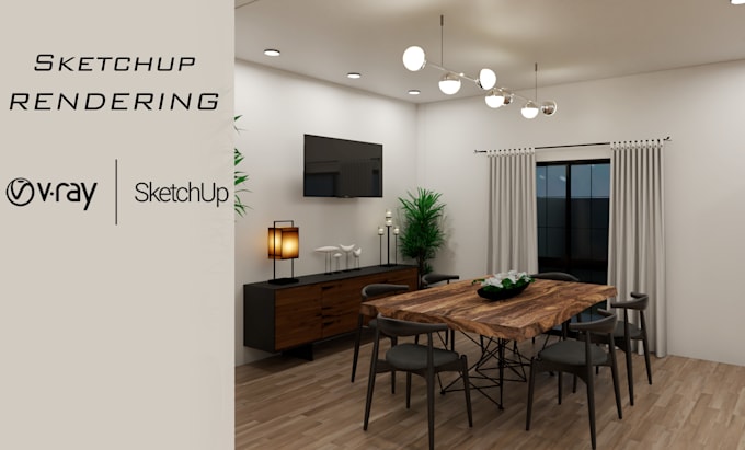 Render your interior room with vray and sketchup by Ianmedina756 | Fiverr