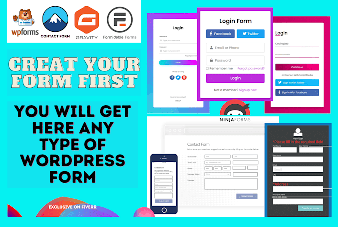 Create contact, social login, sign up, multistep forms or fix wordpress ...