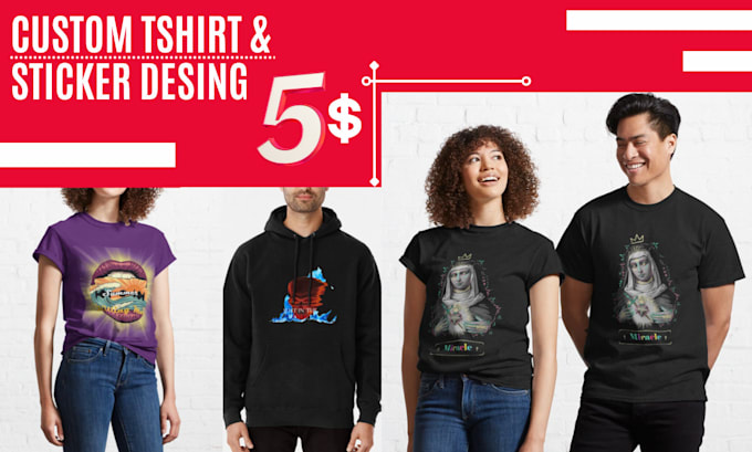 Do custom clothes and sticker desing by Prondax | Fiverr