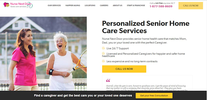 Create senior care, elderly care, home care, assisted living website by ...