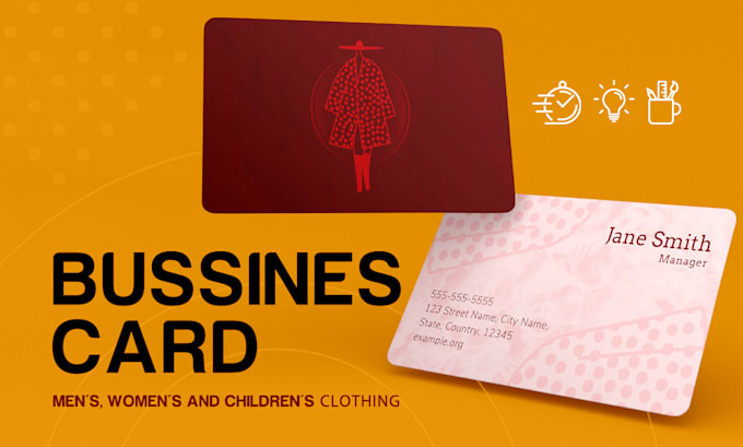 Create 2 unique business card designs for a clothing company by ...
