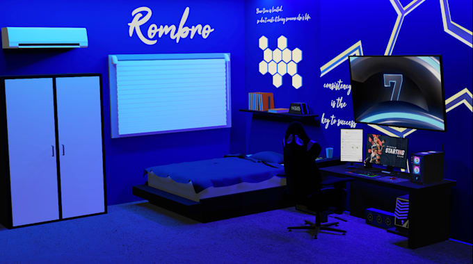 Draw 3d room starting soon screen loop animation for twitch by Rombro ...