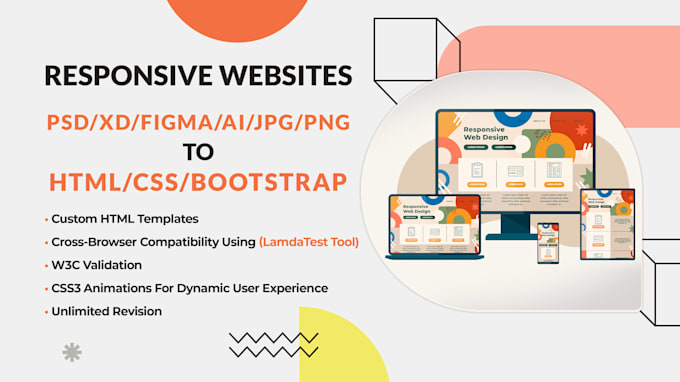 Convert psd figma adobe xd to responsive website design by Ahmedkhan630 | Fiverr