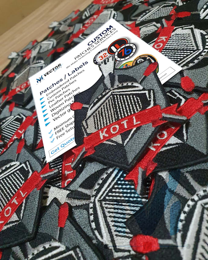Create custom embroidered patches with free shipping by Thevectormart ...