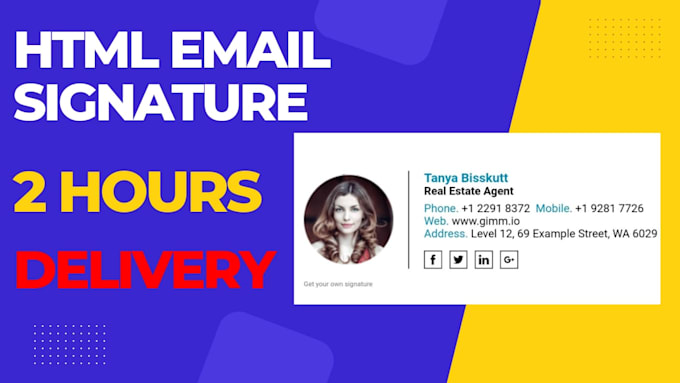 Create clickable email signature, html email signature by Motalabhossain9 | Fiverr