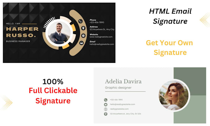 Create clickable html email signatures by Mdabdullah44016 | Fiverr