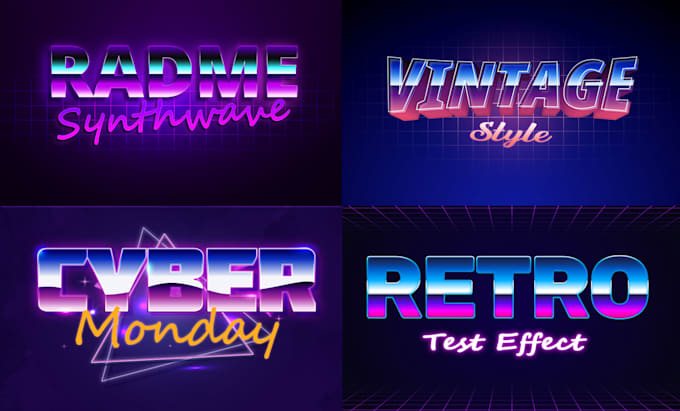 Create 80s retro vintage style text logo by Tumpar | Fiverr