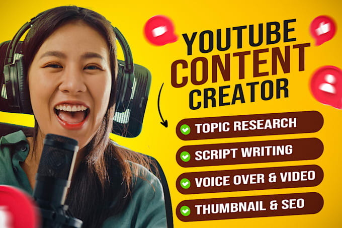 Be your youtube video creator or content creator by Hmcreation01 | Fiverr